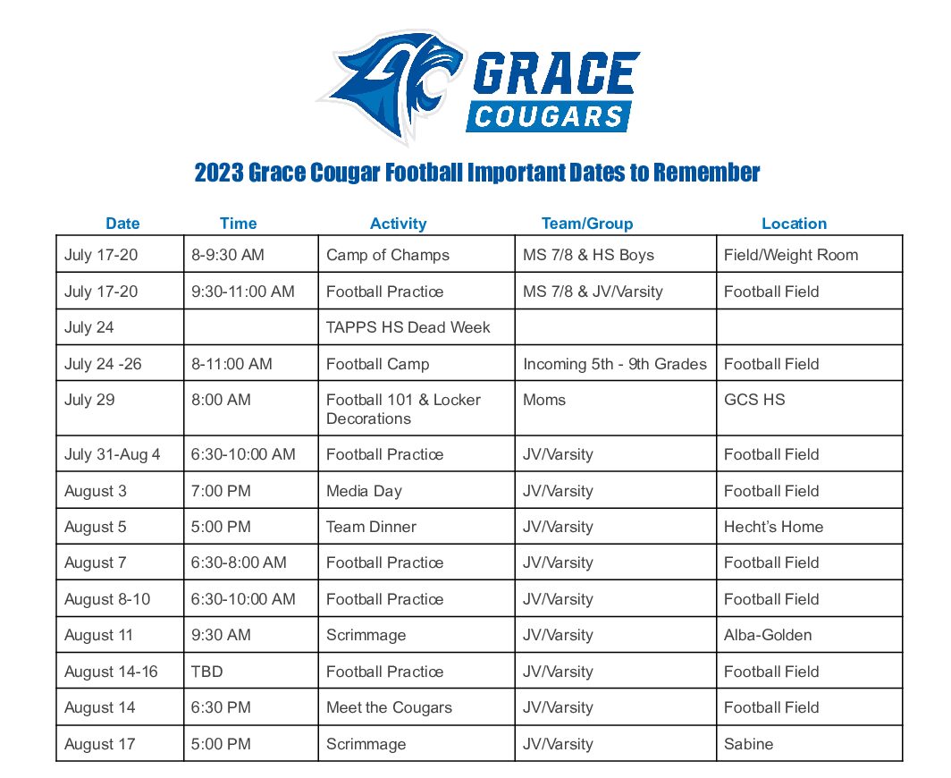 Football - Grace Community School